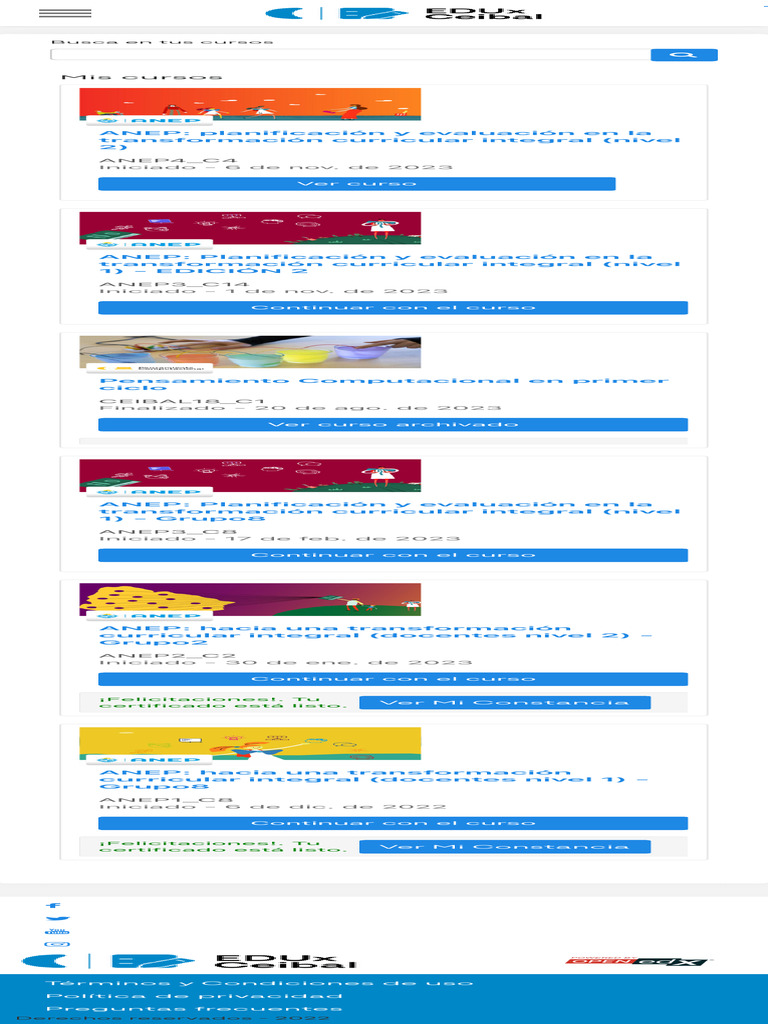 Panel de Control EDUx Ceibal | PDF