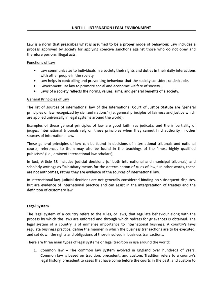 Unit III | PDF | International Law | Morality