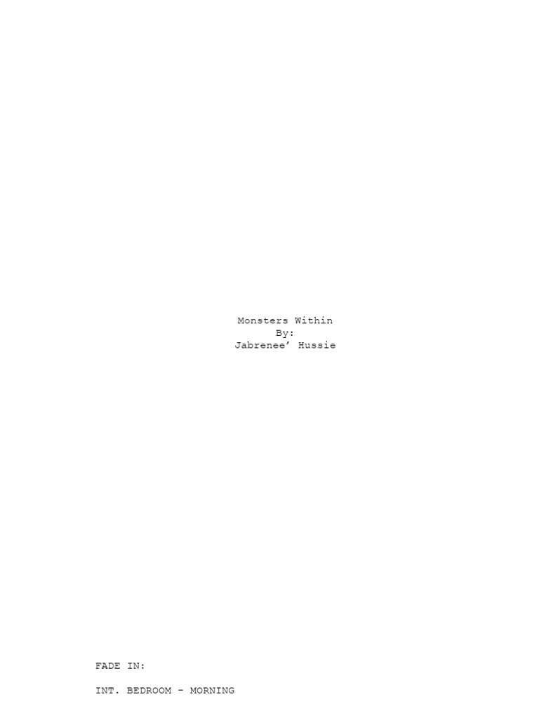 Monsters Within Documentary Informative Final Master Script 1 | PDF