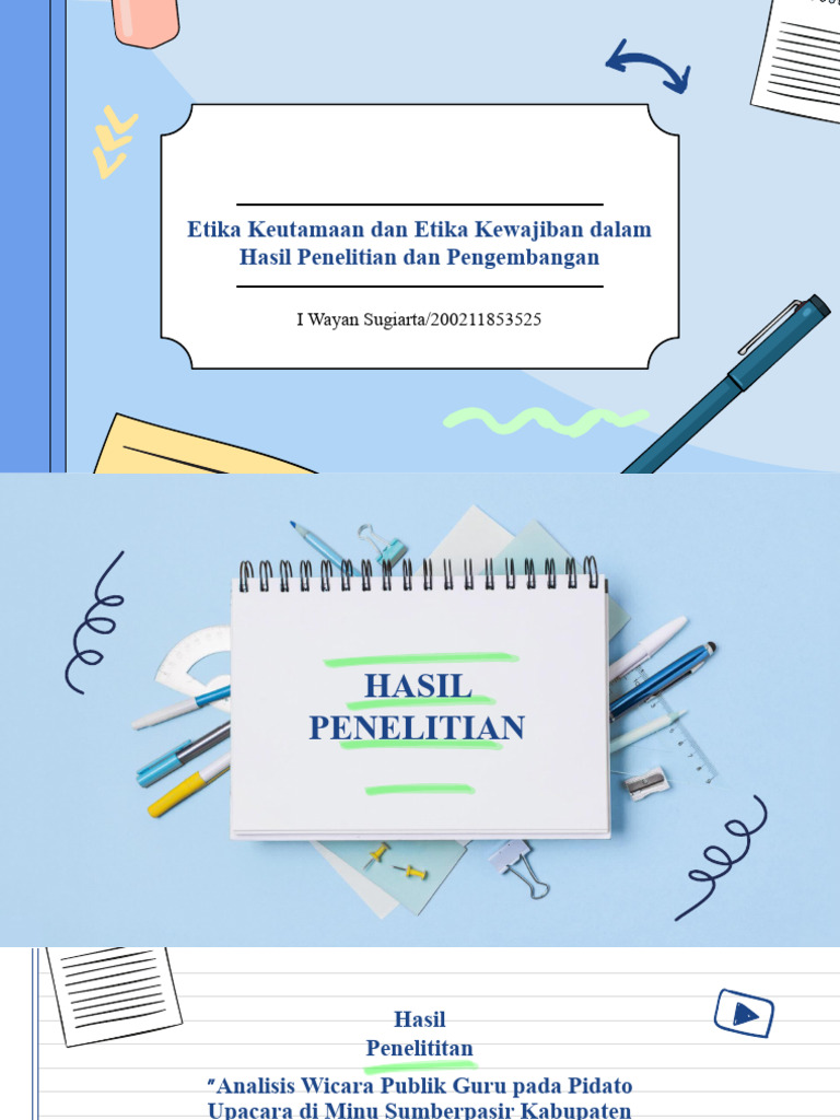 Powerpoint Etika Penelitian Dan Pengembangan - I Wayan Sugiarta - 200211853525 | PDF