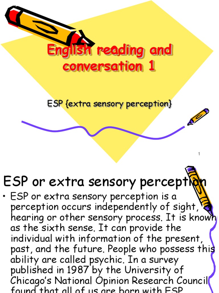 English Reading and Conversation 1: ESP (Extra Sensory Perception ...