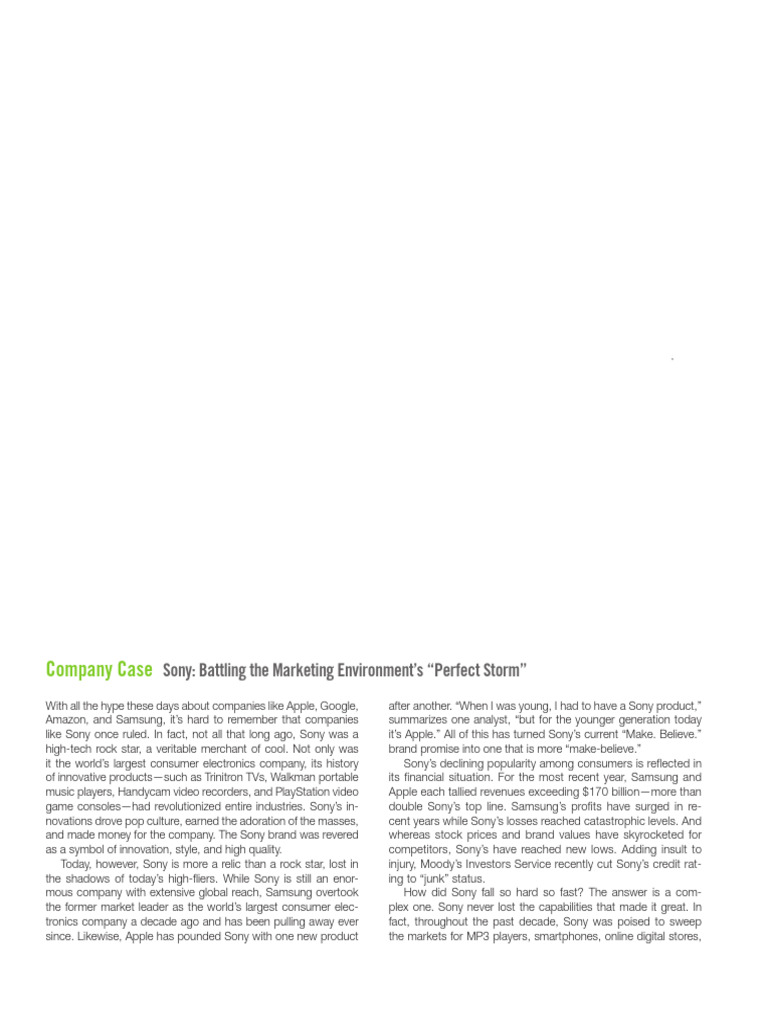 Marketing Environment - SONY Case Study | PDF | Sony | Smartphone