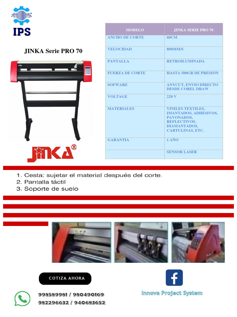 CARACTERISTICAS DEL PLOTTER jinka | PDF