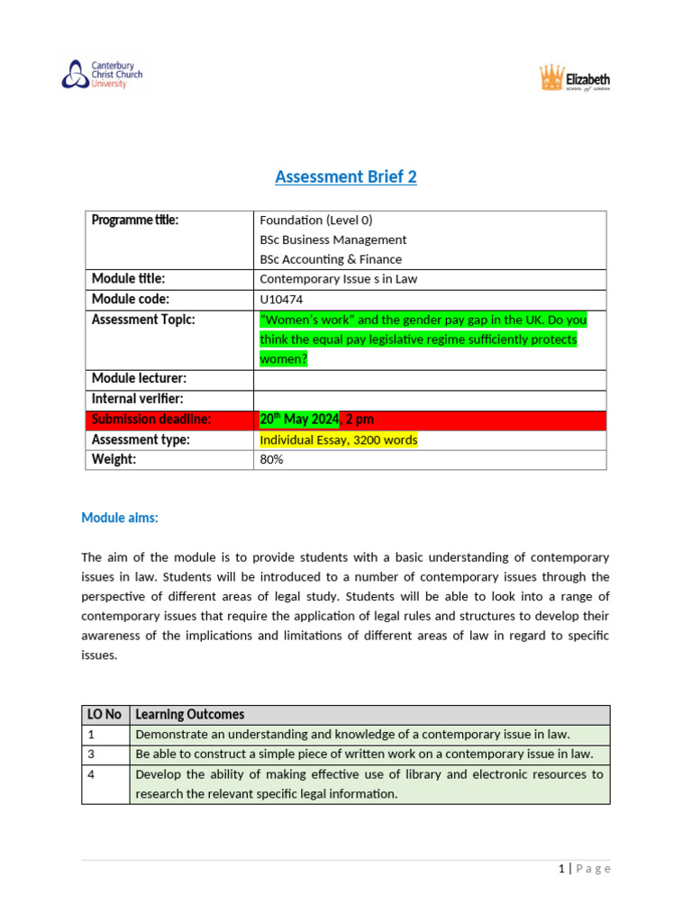Assessment Brief 2 (Law) - Tagged | PDF | Theory | Information
