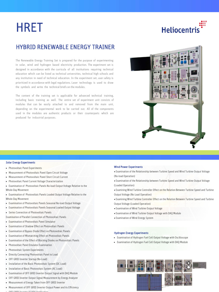 HRET - Hybrid Renewable Energy Trainer | PDF | Power Supply | Photovoltaics