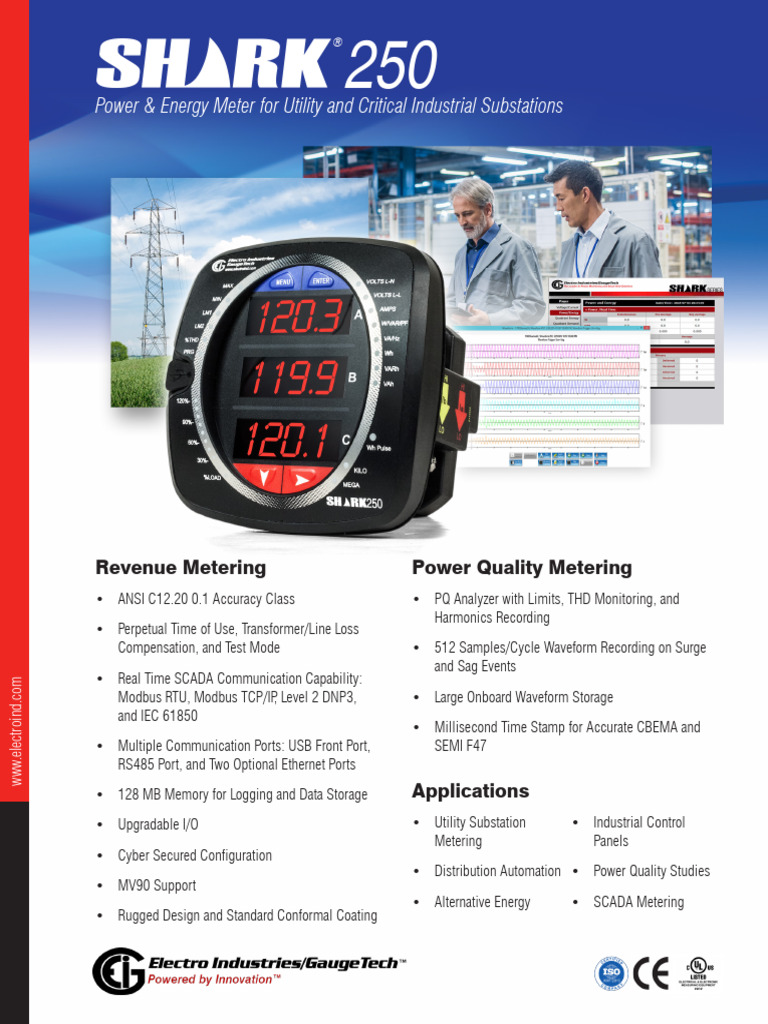 Shark 250 Cyber Secure Meter Brochure - E169702149 | PDF | Network ...