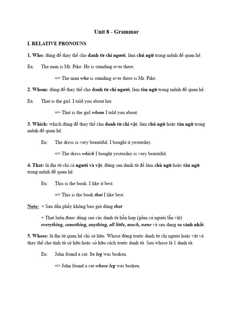 Unit 8 - Grammar | PDF