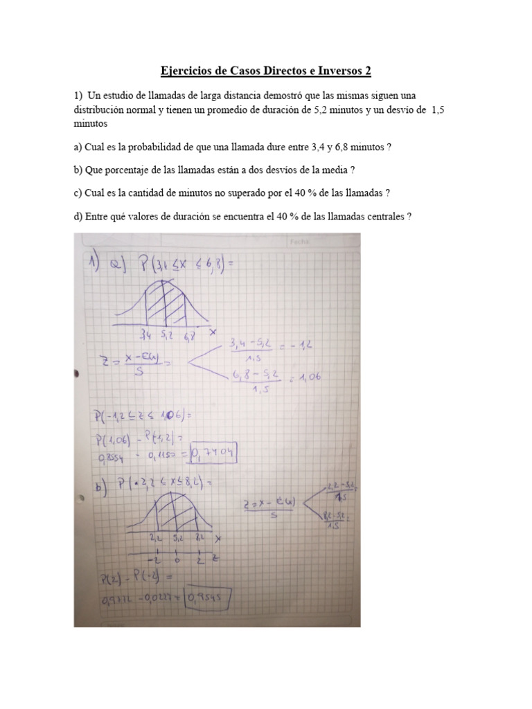 Ejercicios de Casos Directos e Inversos 2 | PDF