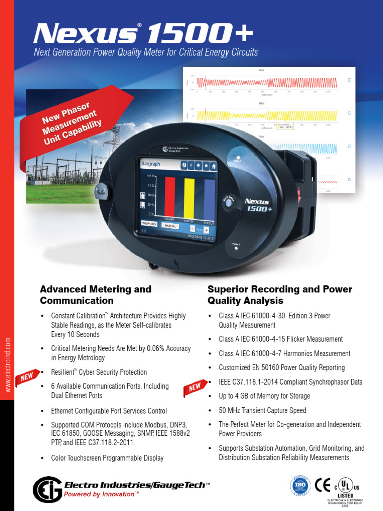 Nexus 1500 Meter Brochure - E154718160 | PDF | Calibration | Electrical ...