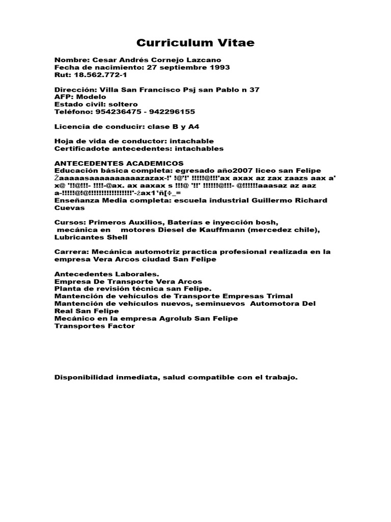 Curriculum Vitae Cesar | PDF