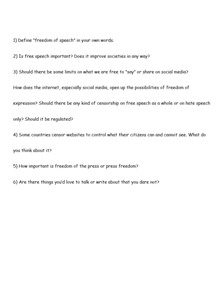 Freedom of Speech: Importance and Limits | PDF | Career & Growth