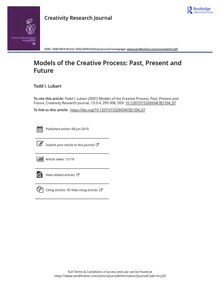 Models of The Creative Process Past Present and Future | PDF | Creativity | Thought