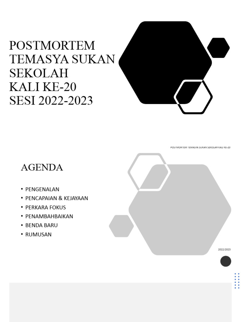 Postmortem Temasya Sukan Sekolah Kali Ke-20 Sesi 2022-2023 | PDF