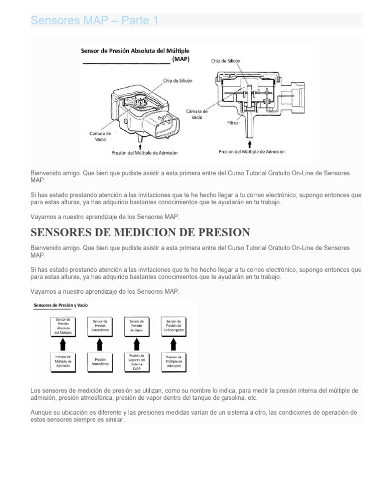 Sensores MAP | Descargar gratis PDF | Sensor | Medida de presión