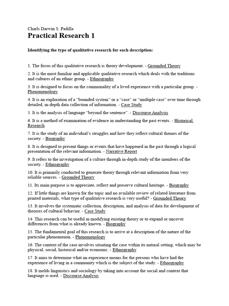 Final Practical Research 1 | PDF | Qualitative Research | Biography