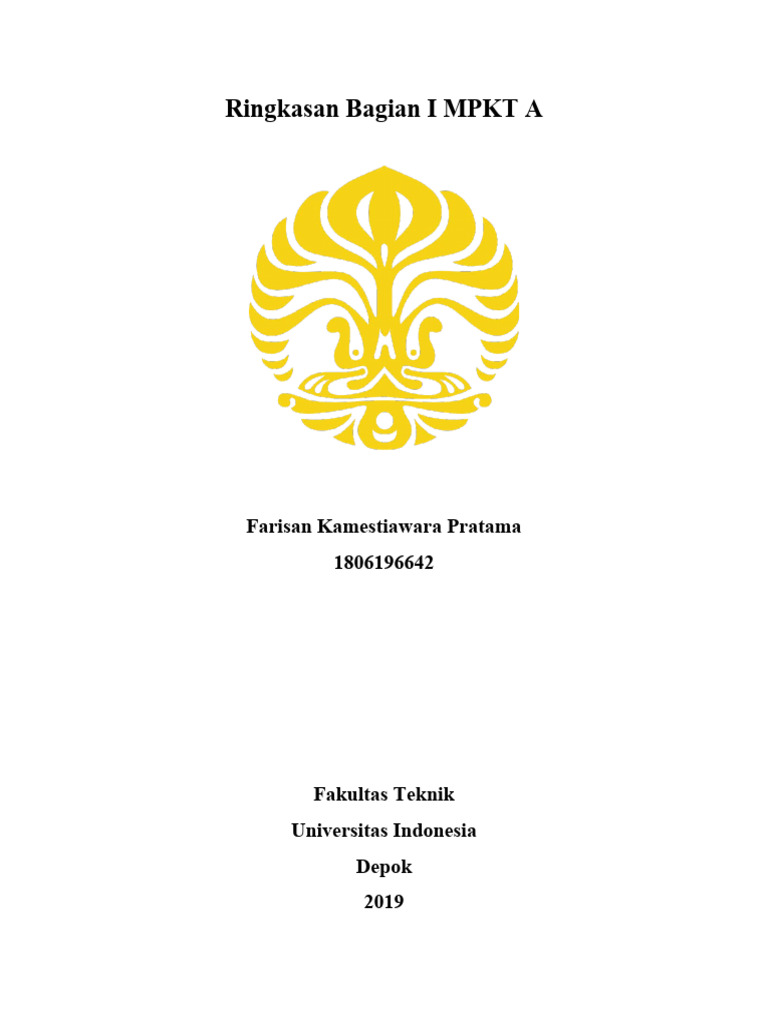 Ringkasan Bagian I MPKT A | PDF