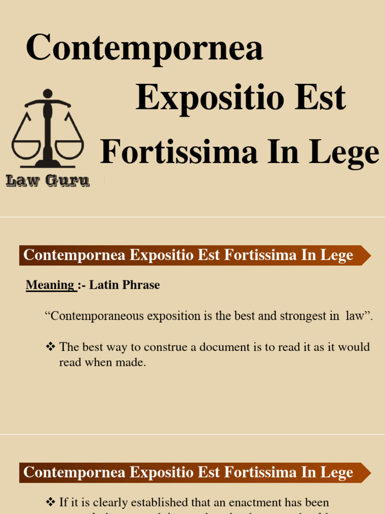 Contempornea Expositio Est Fortissima in Lege (Maxim) | PDF | Common ...