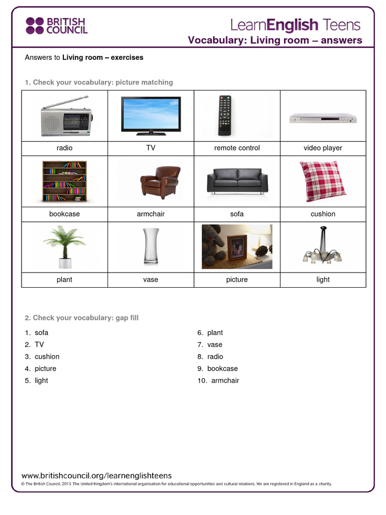 Living Room - Answers | PDF