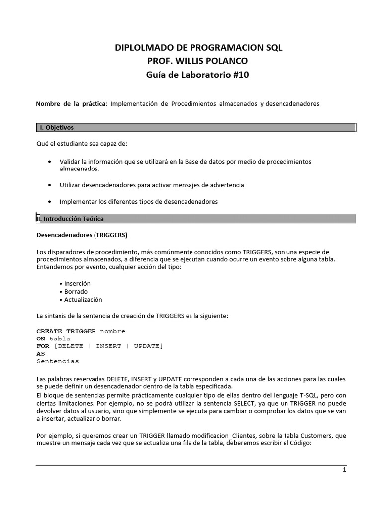 Diplomado Guia-10 | PDF | Servidor SQL de Microsoft | Bases de datos