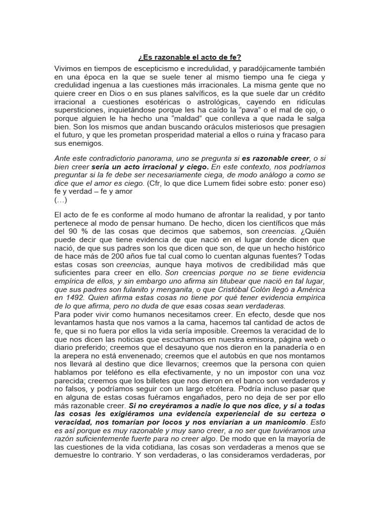 EL CREER Y LA RAZONABILIDAD | PDF | Verdad | Mente