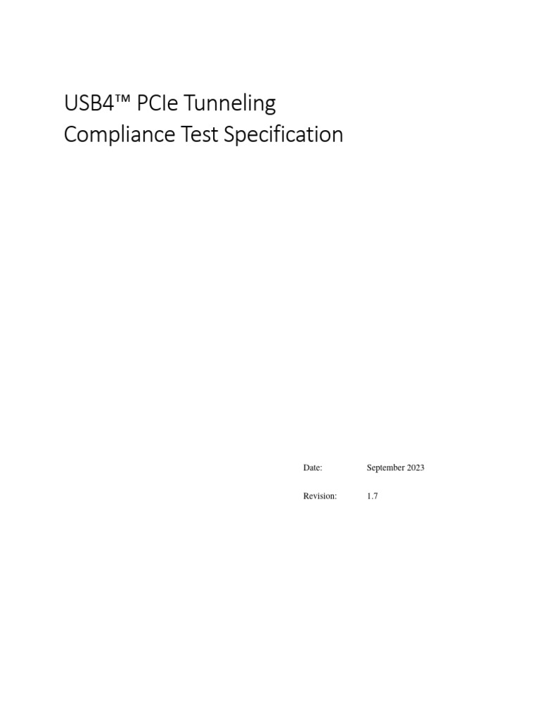 USB4 PCIe Tunneling CTS Rev 1.7 - CLEAN | PDF | Network Packet ...
