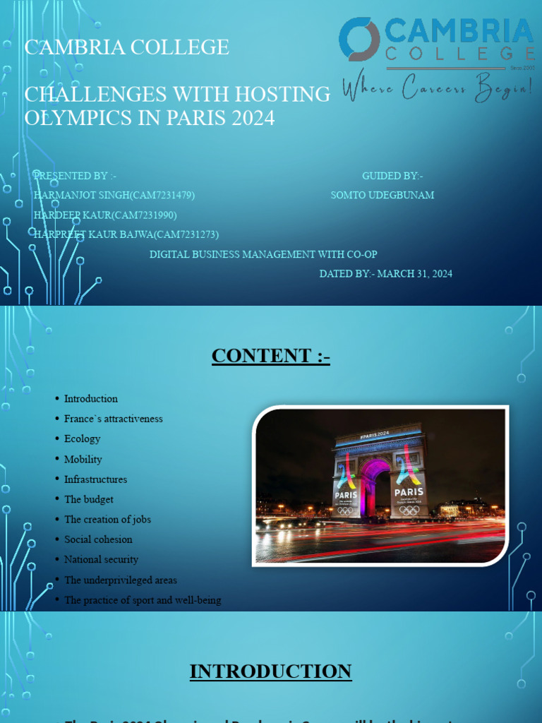 Challenges With Hosting The Olympic in Paris 2024 | PDF | Paris ...
