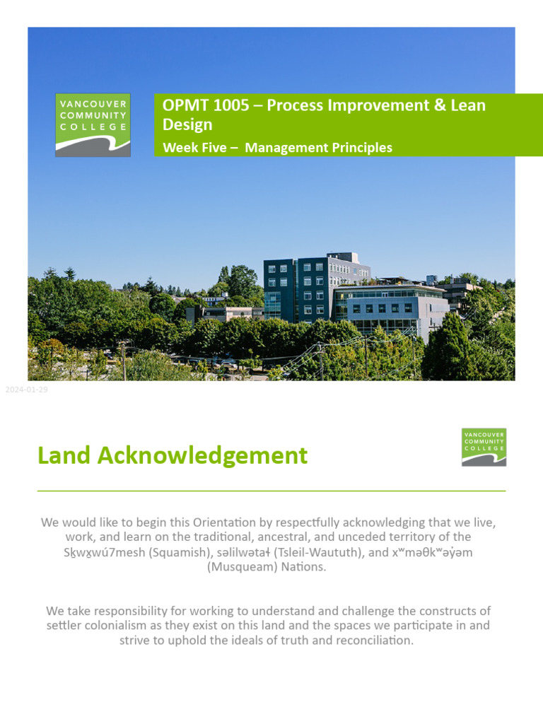 OPMT 1005 - Week Five - Management Principles | PDF | Strategic Management | Quality (Business)