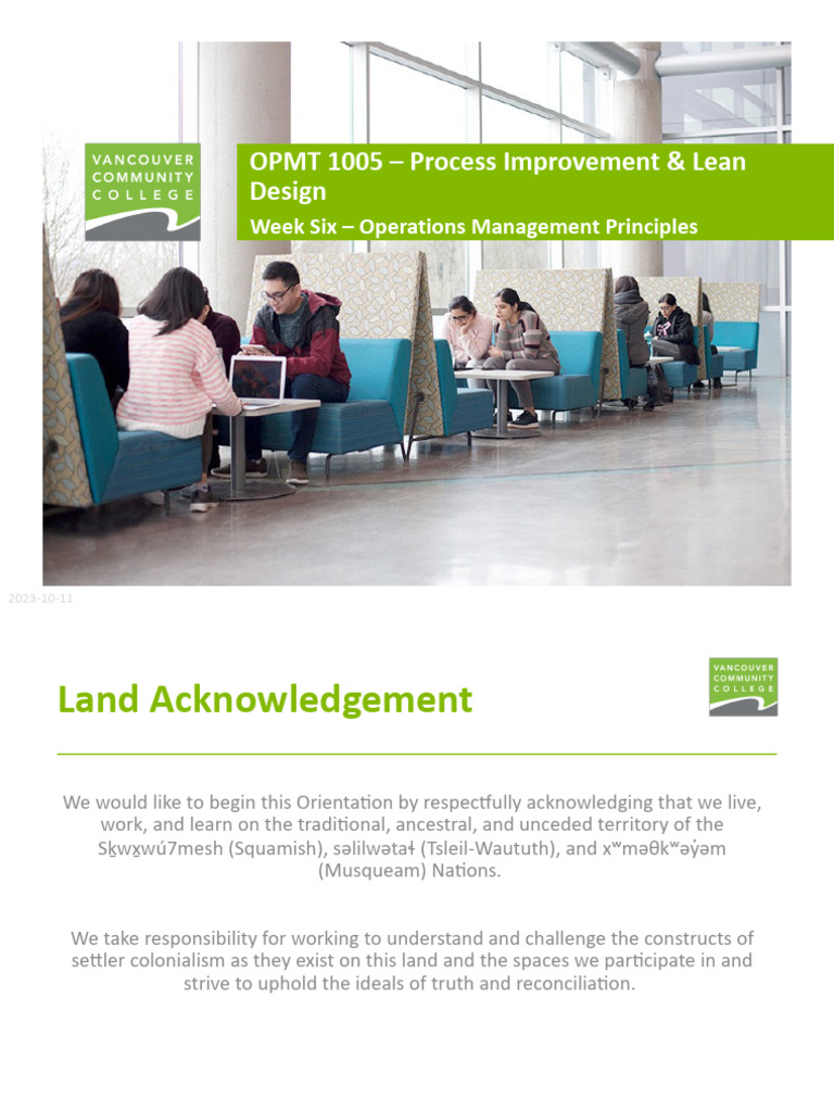 OPMT 1005 - Week Six - Operations Management | PDF | Production And Manufacturing