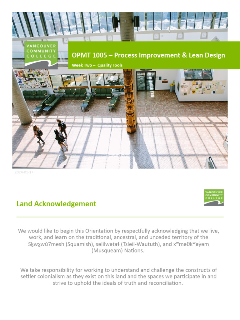 OPMT 1005 - Week Two - Quality Tools | PDF | Histogram | Scatter Plot