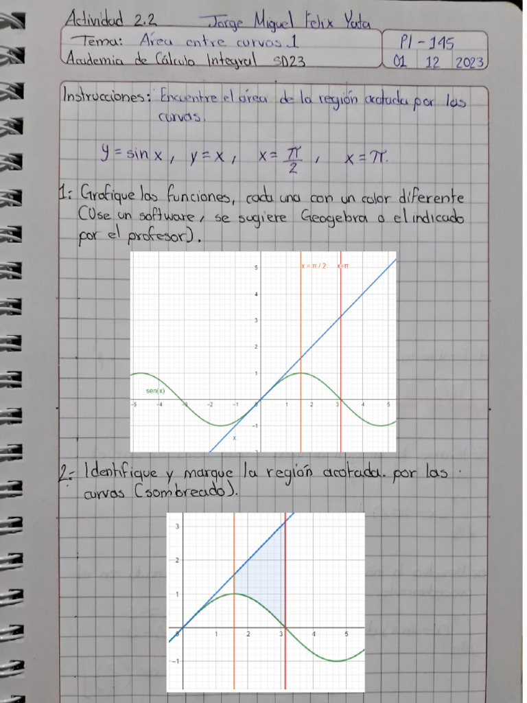 Area Entre Curvas - JMFY - PI-145 | PDF