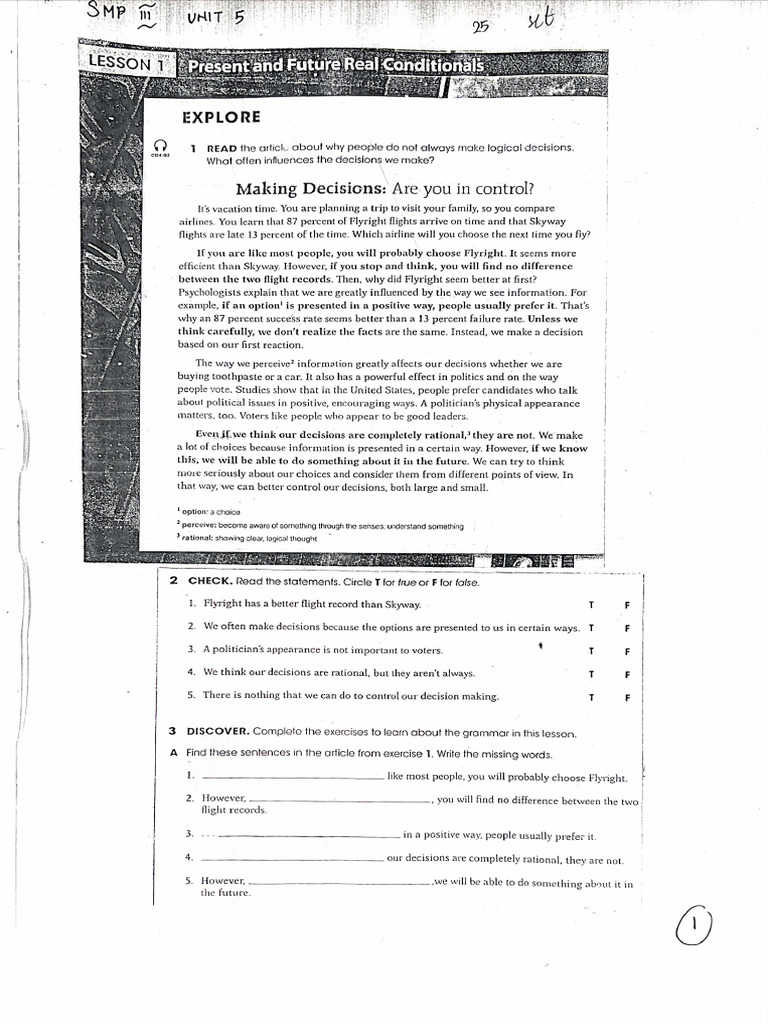 SMP 03 Grammar Explorer Unit 5 Lesson 01 | PDF