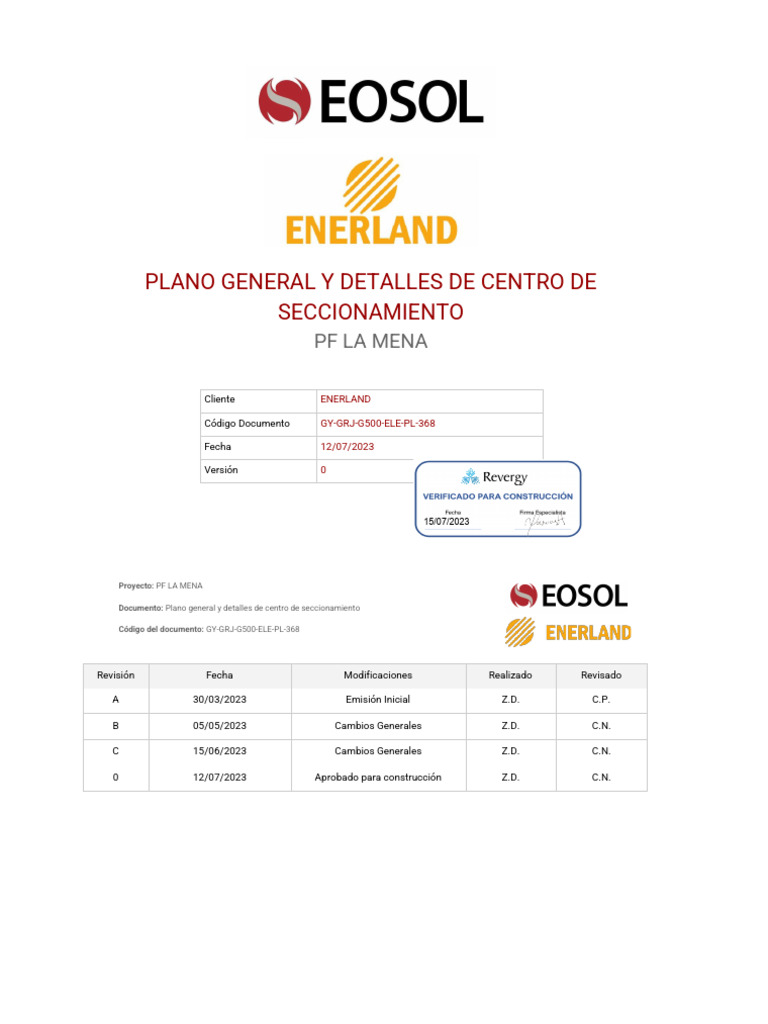 GY-GRJ-G500-ELE-PL-368-0 Plano General y Detalles de Centro de ...