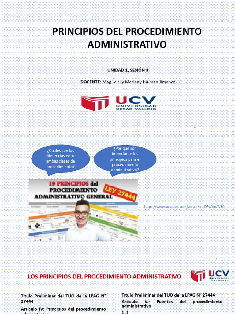 SESION 3 - Principios Del Procedimiento Administrativo - 2024-1 | PDF | Verdad | Gobierno