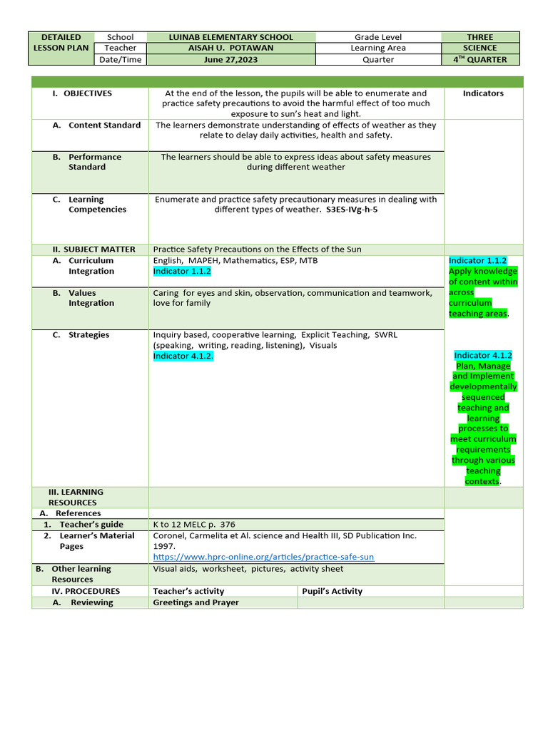 Detailed Lesson Plan Science 3 | PDF | Learning | Curriculum
