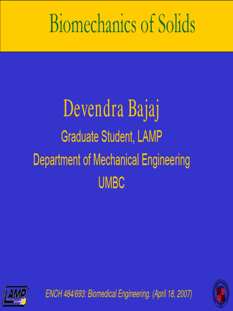 Biomechanics of Solids Devendra Bajaj | PDF | Dentin | Biomaterial