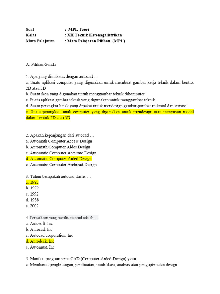 Soal MPL Xii TKL 2024 | PDF