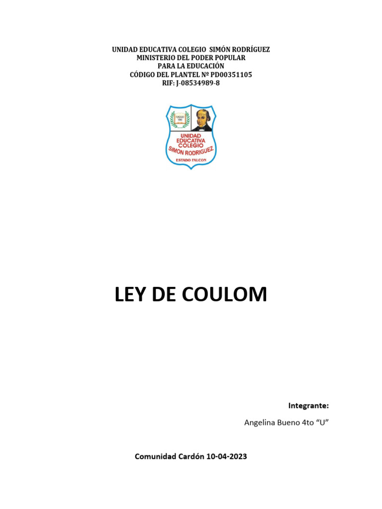 Ley de Coulom | PDF | Electromagnetismo | Fuerza