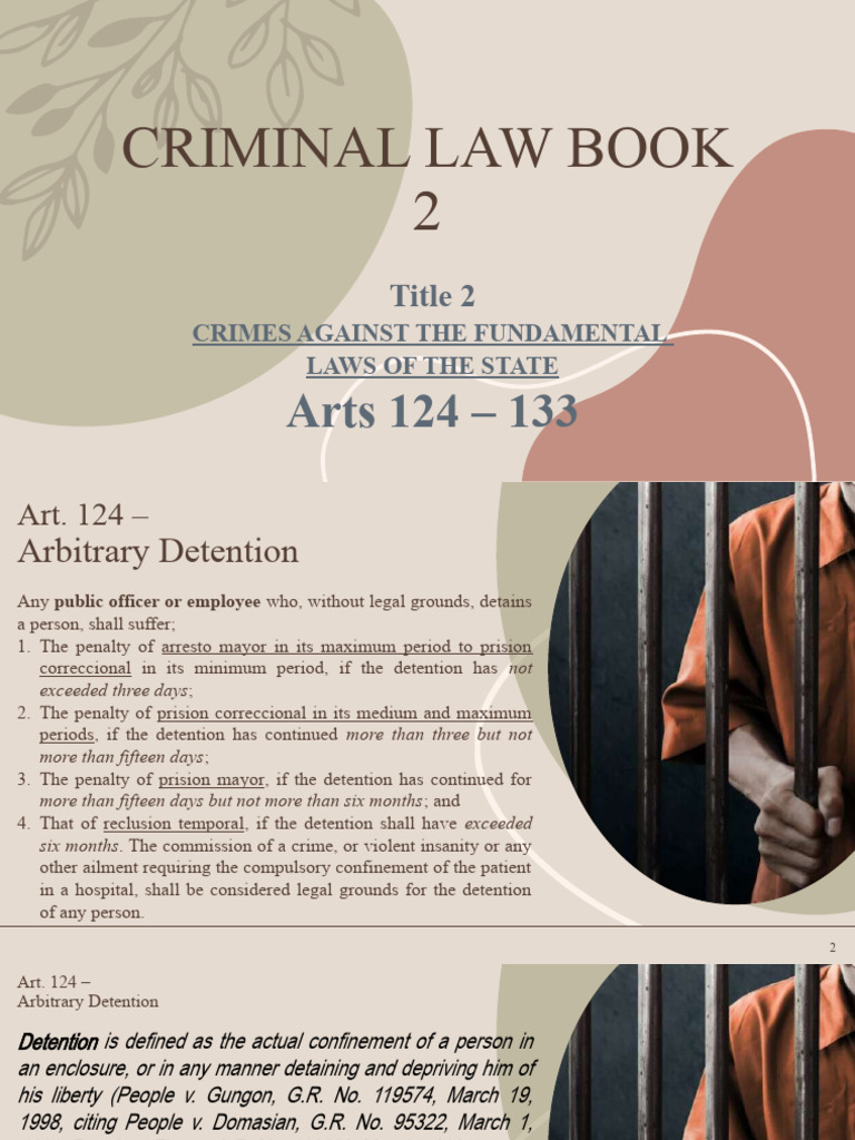 Article 124: Arbitrary Detention Overview | PDF | Detention ...