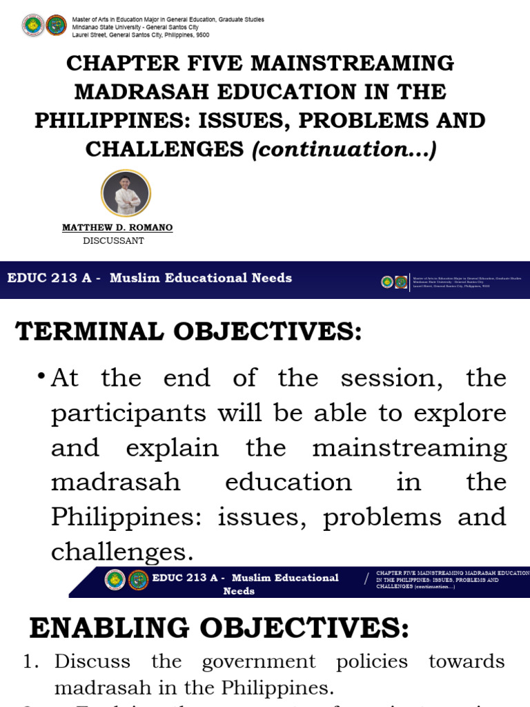 CHAPTER FIVE Government and Mainstreaming Madrasah Continuation | PDF