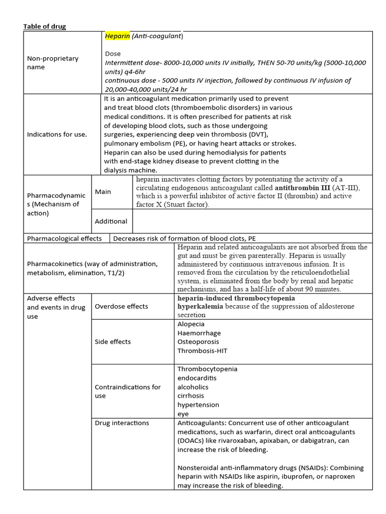 Heparin | PDF | Thrombosis | Bleeding