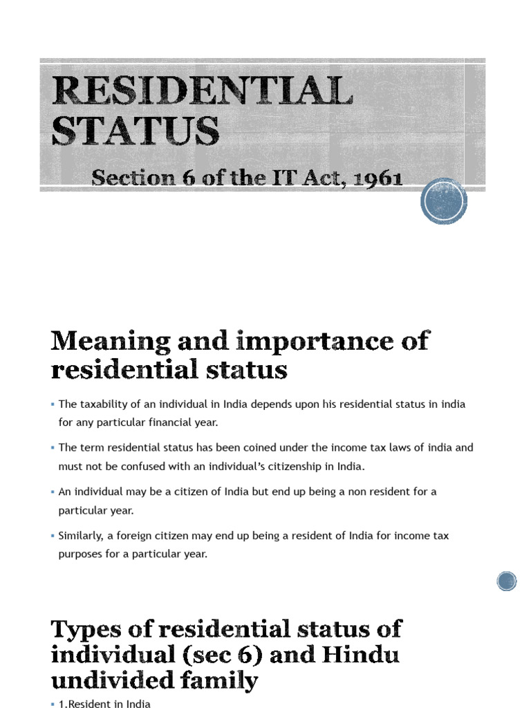 Residential Status | PDF | Government Finances | Government