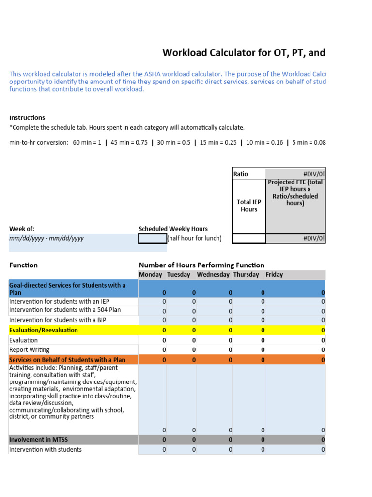 Final Workload Calculator - June 2023 | PDF | Individualized Education Program