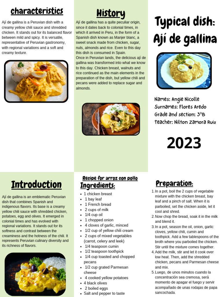 Triptico de Arroz Con Pollo (En INGLES) | PDF | Western Cuisine | Food ...