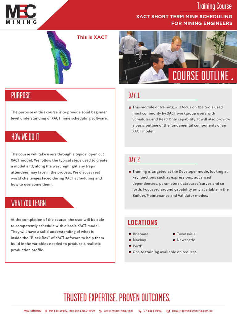 XACT Mine Scheduling Training Course | PDF | Software Engineering ...
