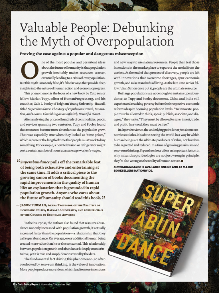 Debunking The Myth of Overpopulation | PDF | Human Overpopulation ...