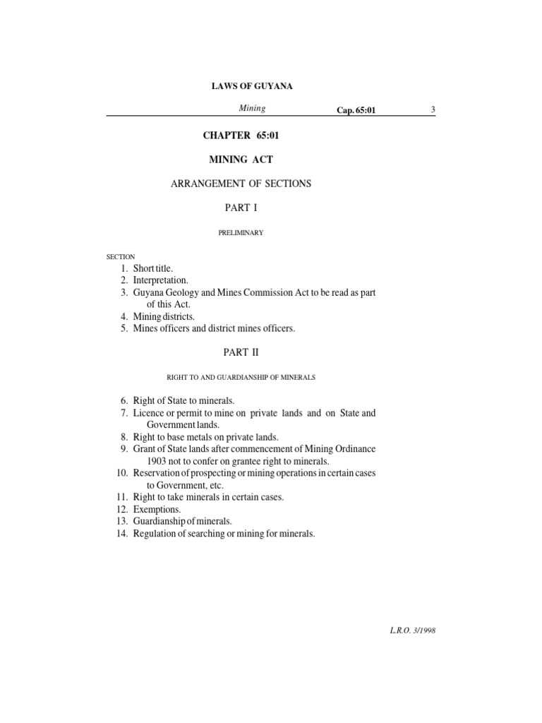 Mining Act | PDF | License | Mining