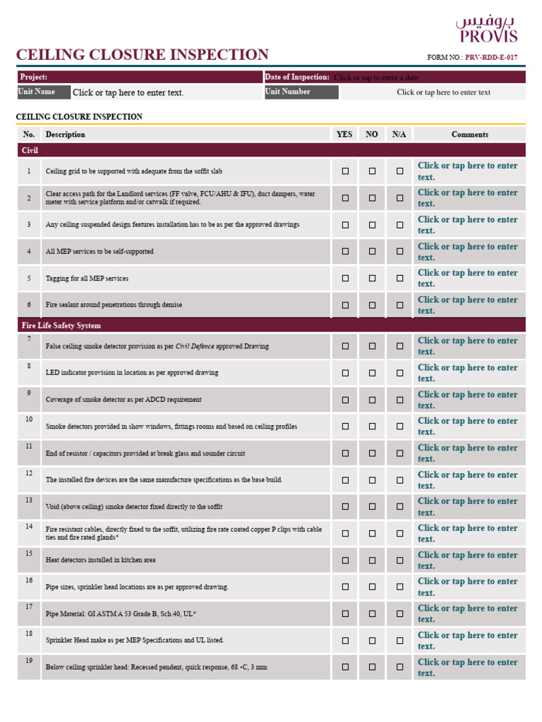2 Kickoff Meeting For Reference 03 - PRV RDD e 017 - Ceiling Closure ...