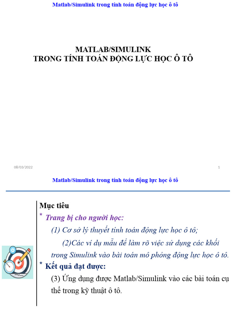 P1 Matlab-Simulink-trong-tinh-toan-động-lực-học-o-to | PDF