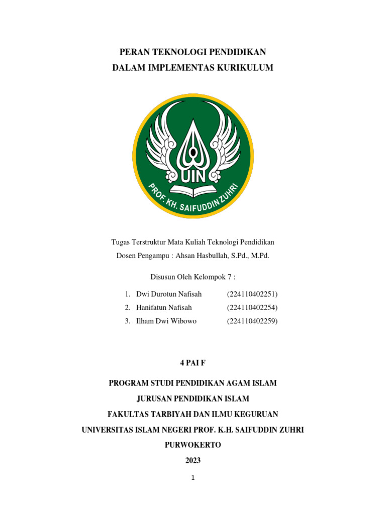 Peran Teknologi Pendidikan Dalam Implementasi Kurikulum | PDF | Seni | Komputer