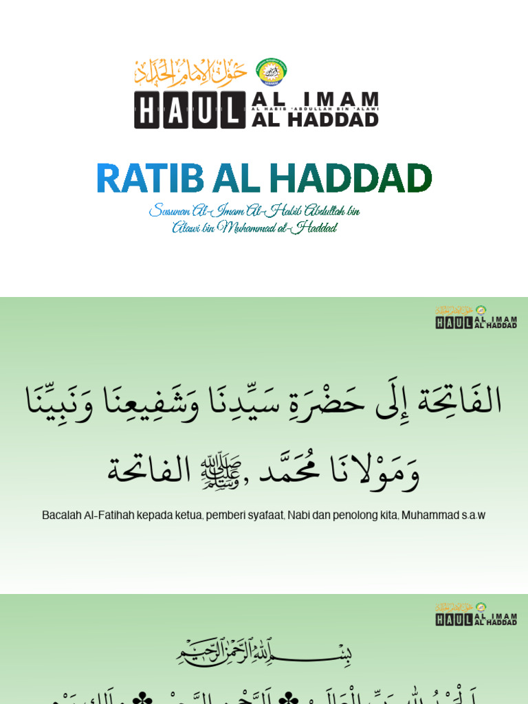 Haul Ratib Al Haddad | PDF | Islamic Theology | Islamic Belief And Doctrine